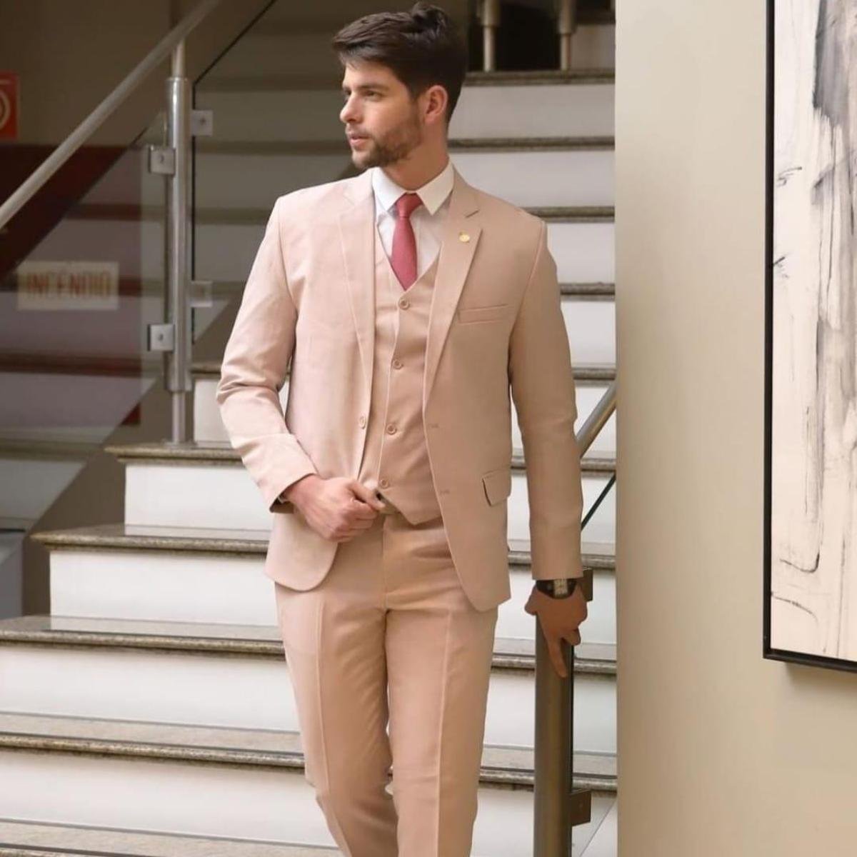 TERNO CASAMENTO TRAJE COMPLETO - Bege | Netshoes