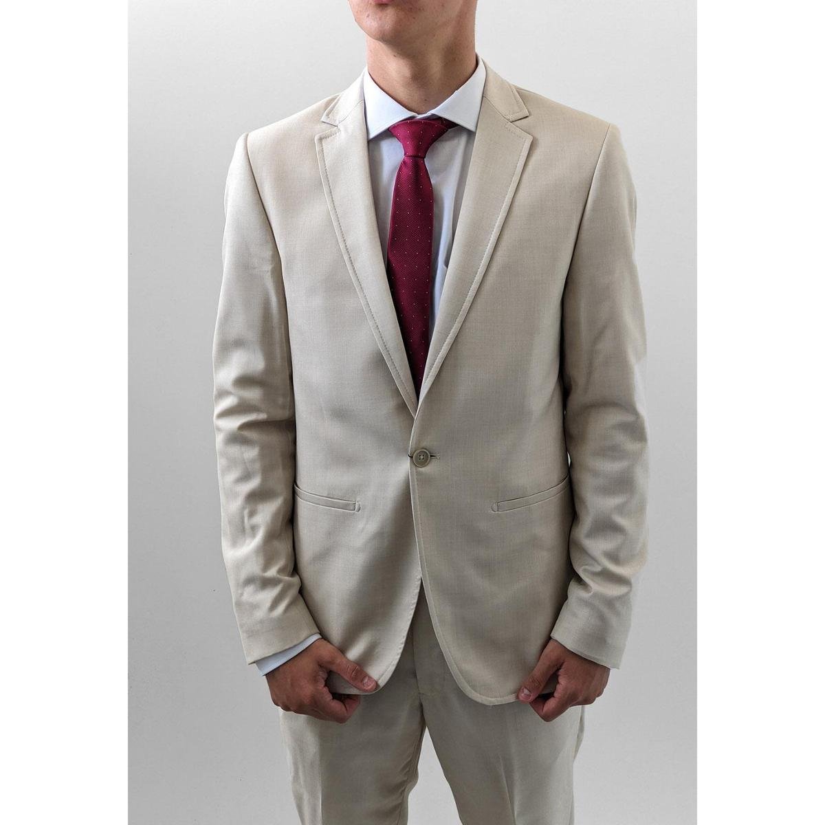 Terno Costume Raffer Bege Super Slim - Bege | Netshoes