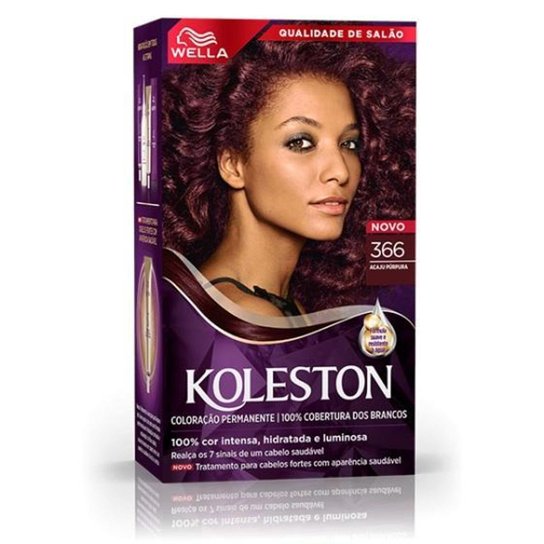 Tinta De Cabelo Kit Koleston Cor caju Púrpura 366 Wella - Incolor ...