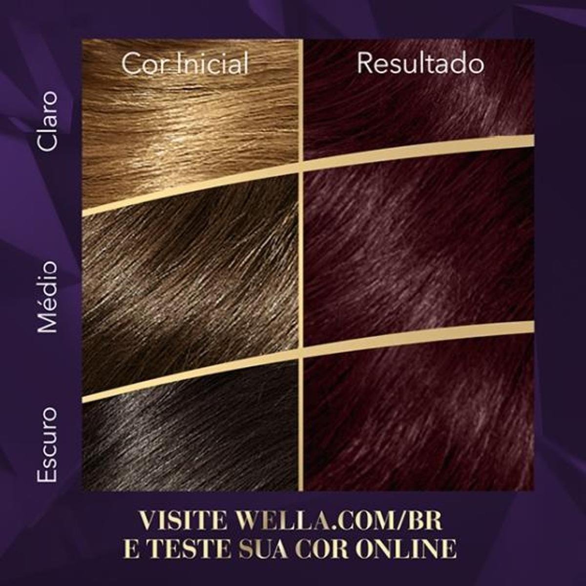 Tinta De Cabelo Kit Koleston Cor caju Púrpura 366 Wella - Incolor ...