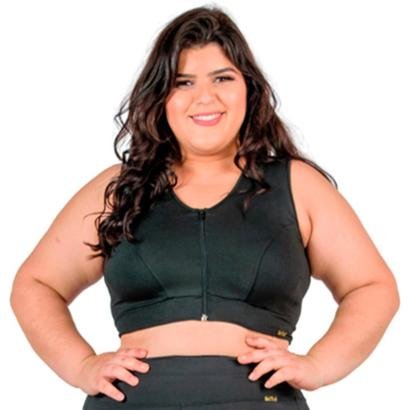 Top Catwalk Ziper Fitness Academia Sustentação Plus Size Feminino ...