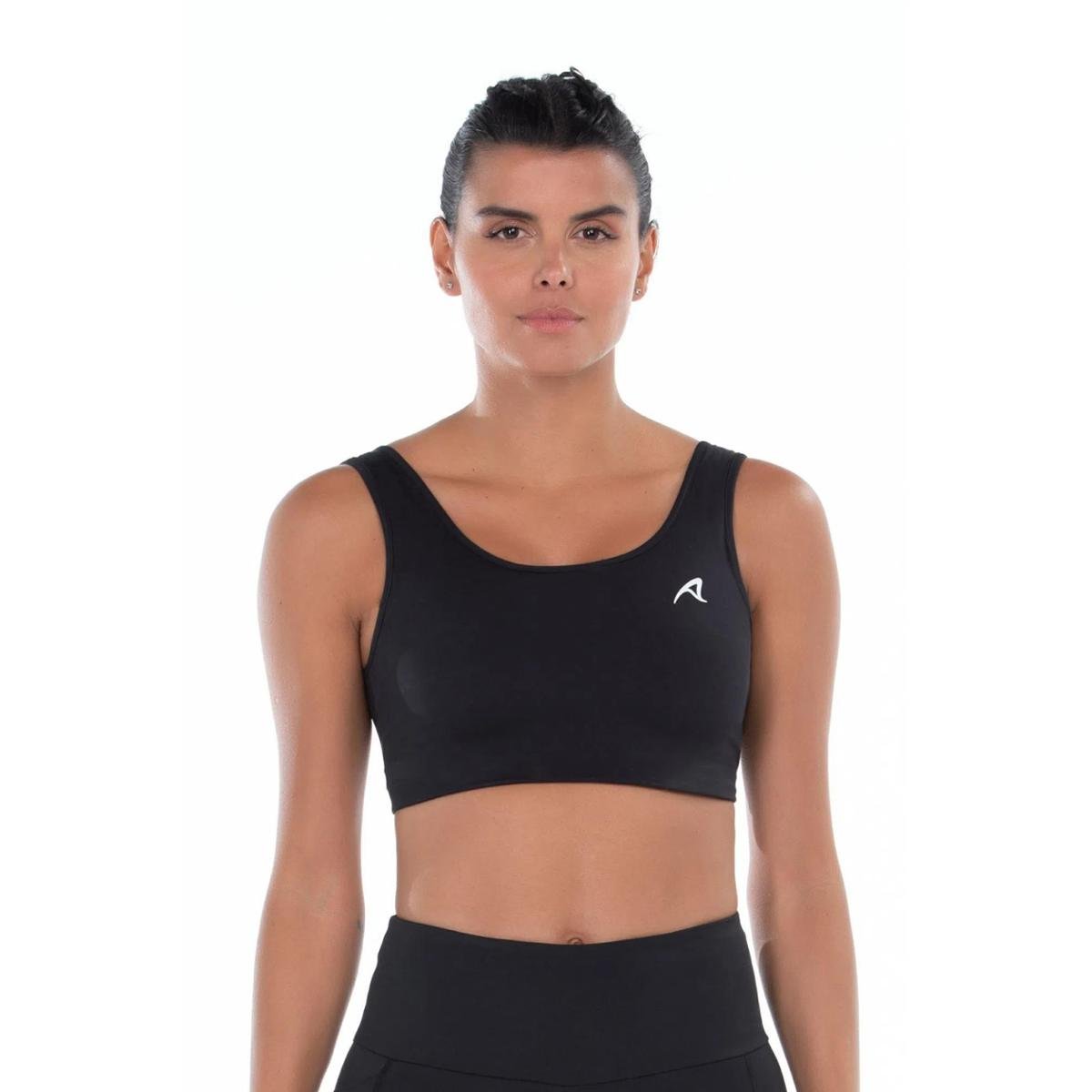 Top Corrida Authen Grit Reto Gear Classico Preto - Preto | Netshoes