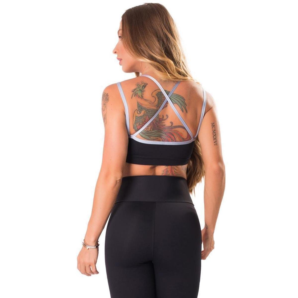 Top Let's Gym Royalty Fit Feminino - Preto | Netshoes