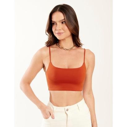 Top Zinzane Feminino Faixa Basic Color - Telha - Telha | Netshoes