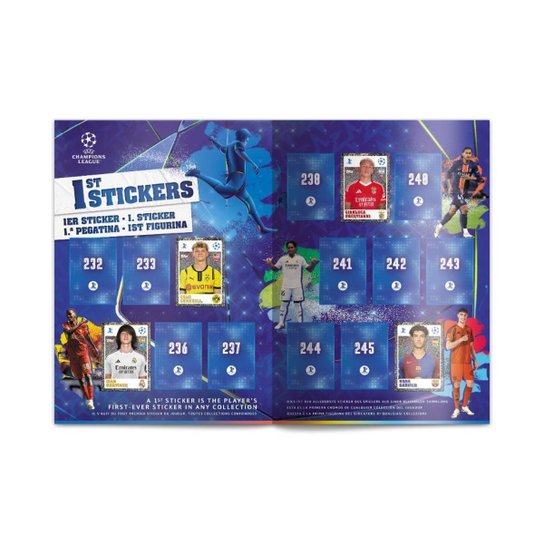 Topps Kit UCL 2025 Álbum Capa Dura Black + 480 figurinhas - Colorido | Netshoes