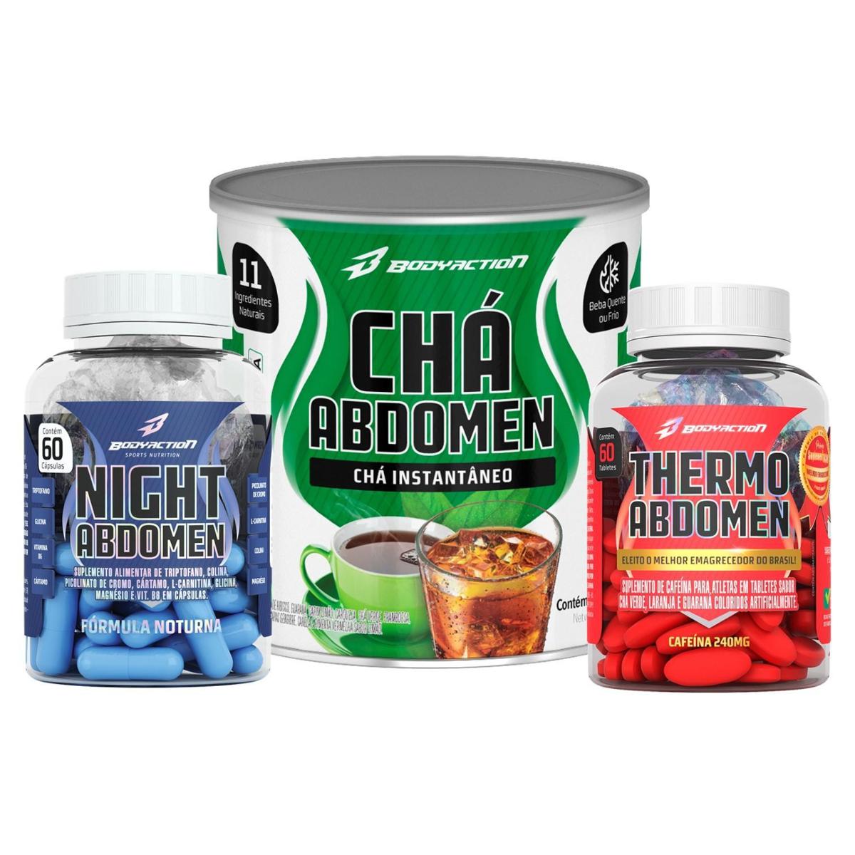 Trio Abdomen Completo Dia Noite + Chá Diurético Bodyaction - Framboesa ...