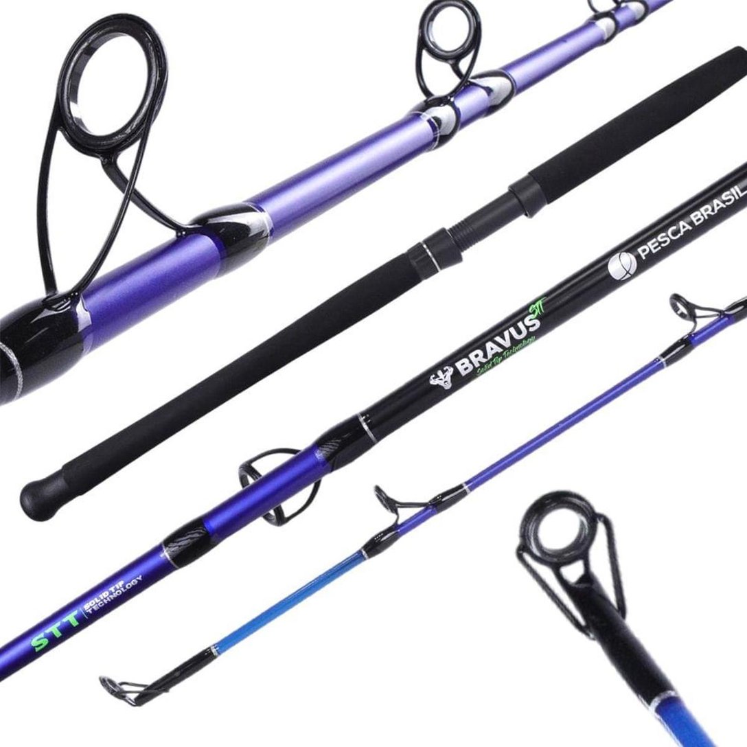 Vara para Molinete 1,98m Bravus STT Pesca Brasil Fibra de Carbono Pesca ...