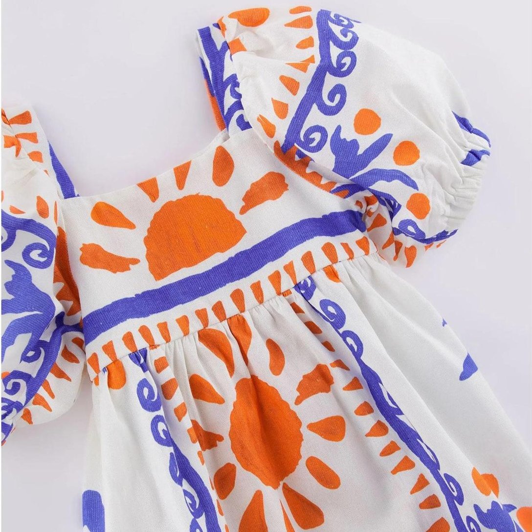 Vestido Infantil Fábula Fábula Linho Canto do Sol Off White - Off White ...