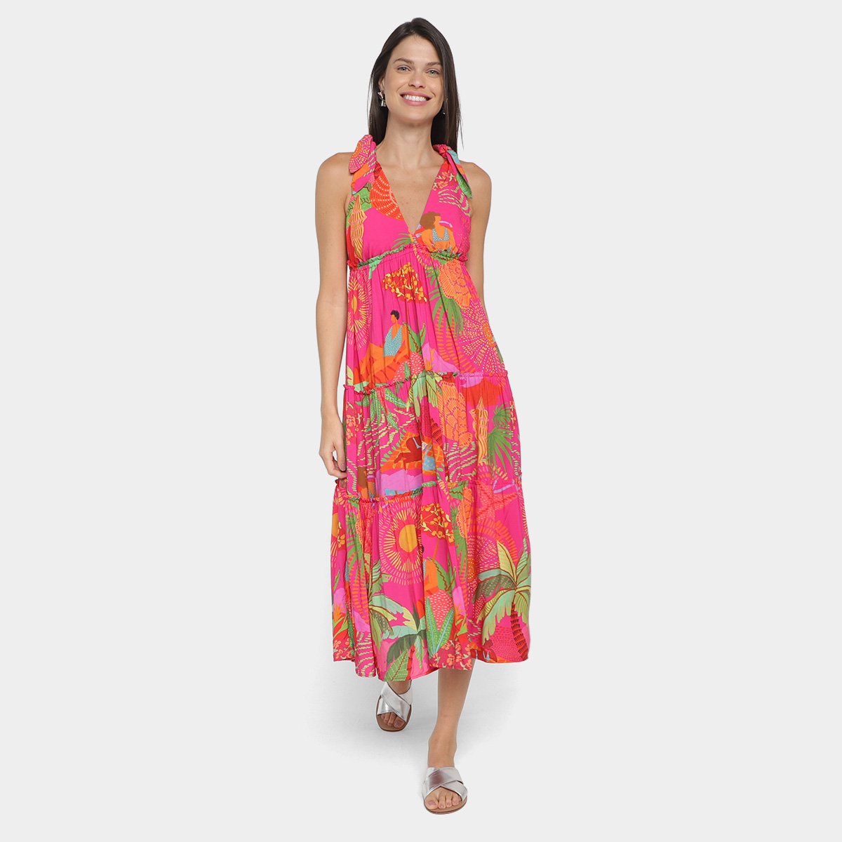 Vestido Longo Farm Verão Feminino - Estampado | Netshoes
