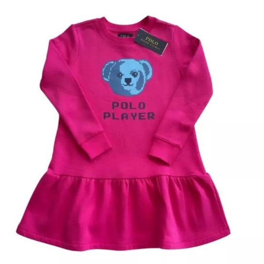 Vestido Ralph Lauren Flanelado Pixel Polo Feminino - Pink | Netshoes