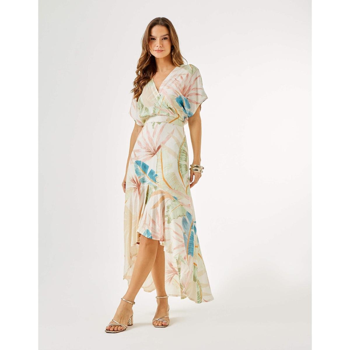 Vestido Zinzane Feminino Longo Leiah - Off White GG - OFF-WHITE ...