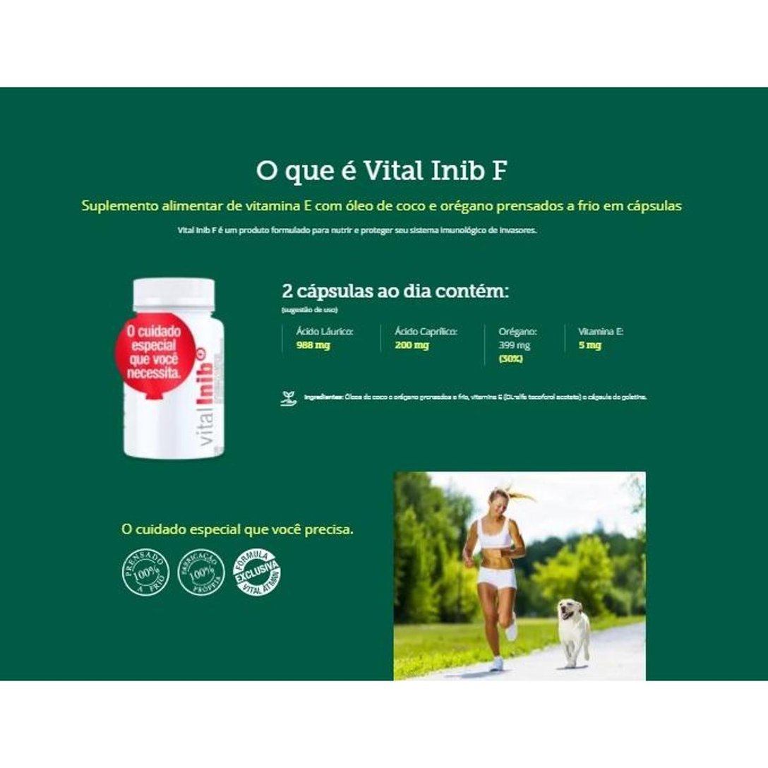 Vital Inib F - 60caps 1.000mg - Vitamina E com Óleos de Coco e Orégano ...
