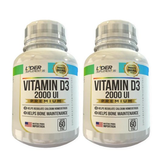 Vitamina D3 CapS vinte00Ui 500Mg 60 Cápsulas Kit Com 2 Potes ...