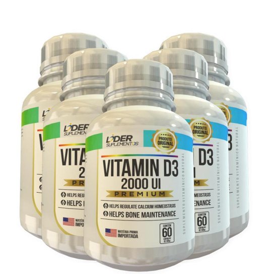 Vitamina D3 CapS vinte00Ui 500Mg 60 Cápsulas Kit Com 5 Potes ...