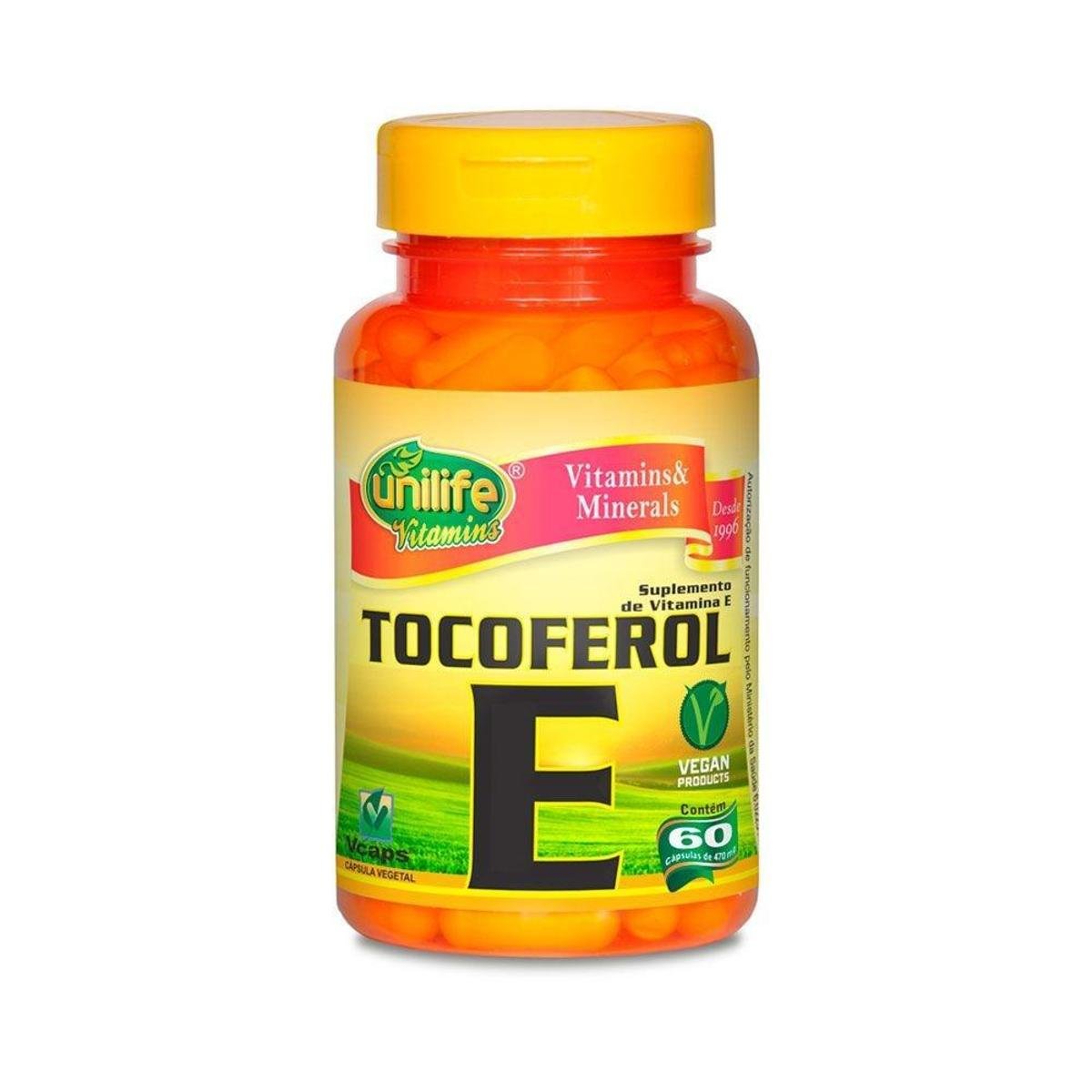 Vitamina E (Tocoferol) - 60 Cápsulas - Unilife - Sem Sabor | Netshoes