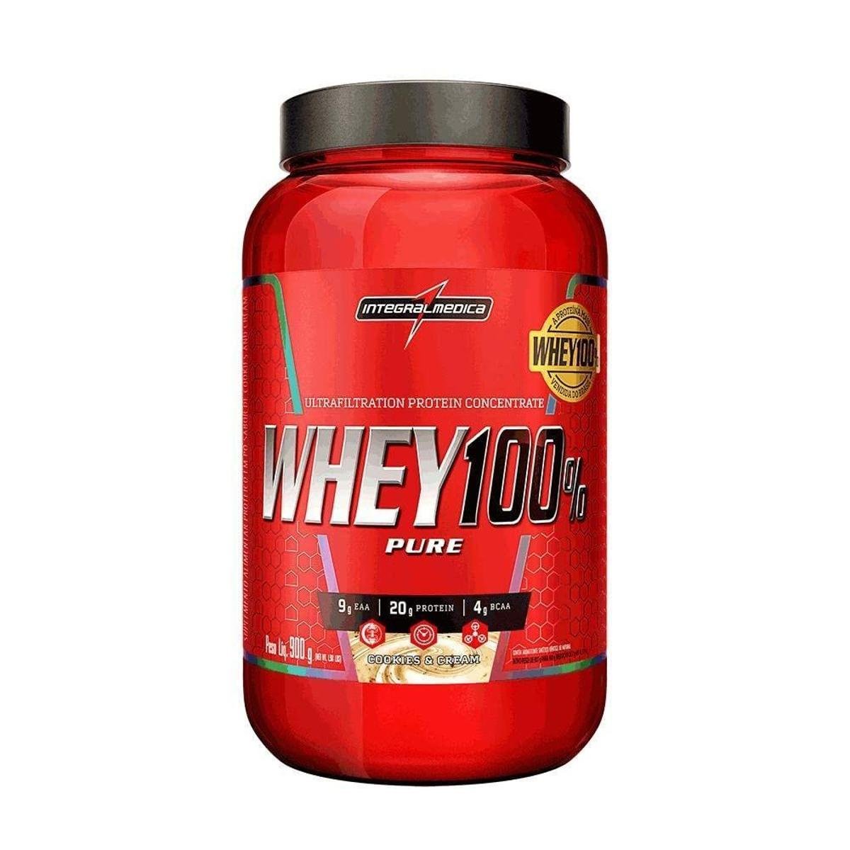 WHEY 100% PURE (907G) SABOR MORANGO - INTEGRALMEDICA - undefined | Netshoes