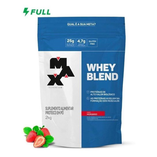 WHEY BLEND REFIL 900g MORANGO - WHEY PROTEIN MAX TITANIUM - Única ...