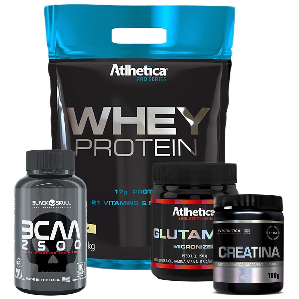 Whey Protein Atlhetica Nutrition 1,8 Kg + Creatina Probiótica 100 g ...