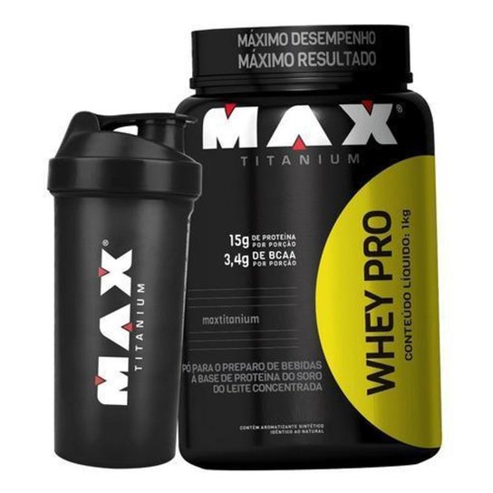 Whey Protein Pro - Max Titanium - Pote 1kg - Vitamina de frutas ...